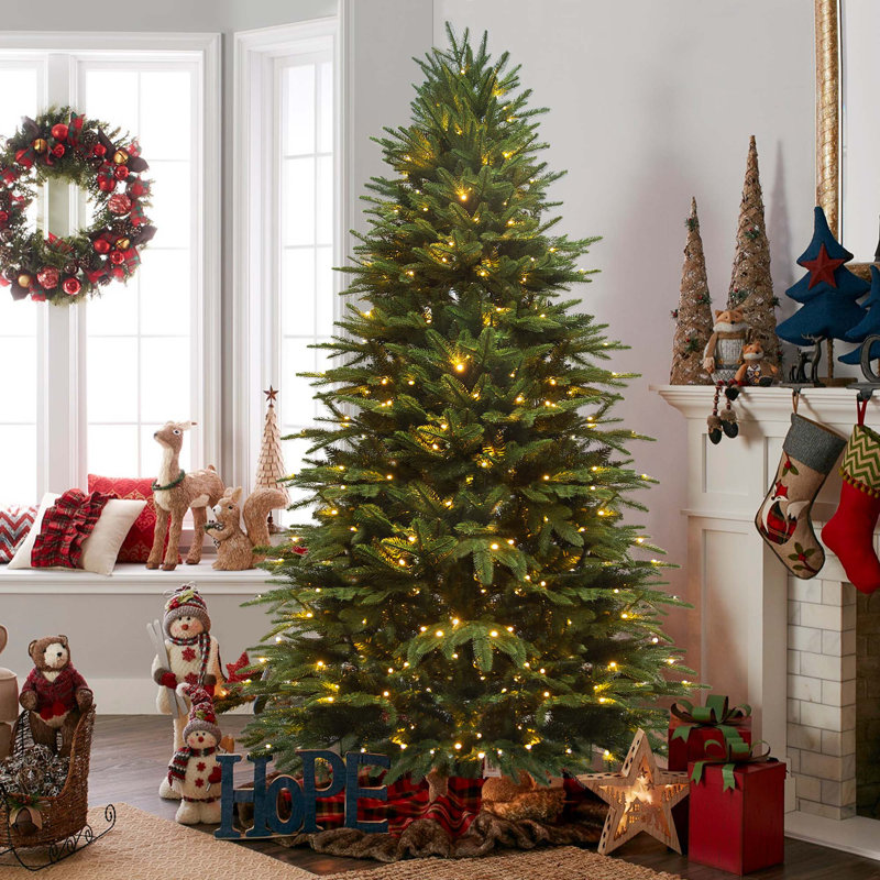 The Holiday Aisle® Winterfest North Valley Spruce Pre-lit Christmas Tree Pre-Lit Slim Fraser Fir ...